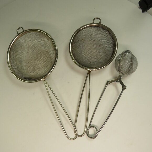 Kitchen | Fine Mesh Strainers 3 In Three Sizes Metal Handles Kitchen ...